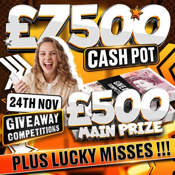 £7500 Cash Pot - 100 instant wins - Giveaway Competitions