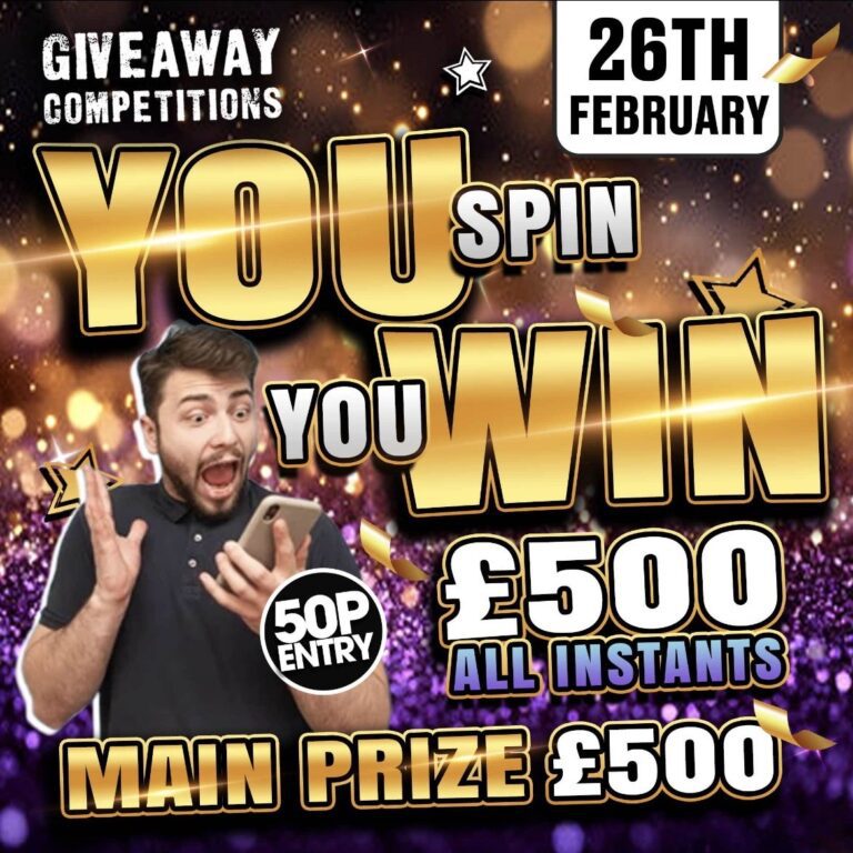 You Spin - You Win £500's - Giveaway Competitions
